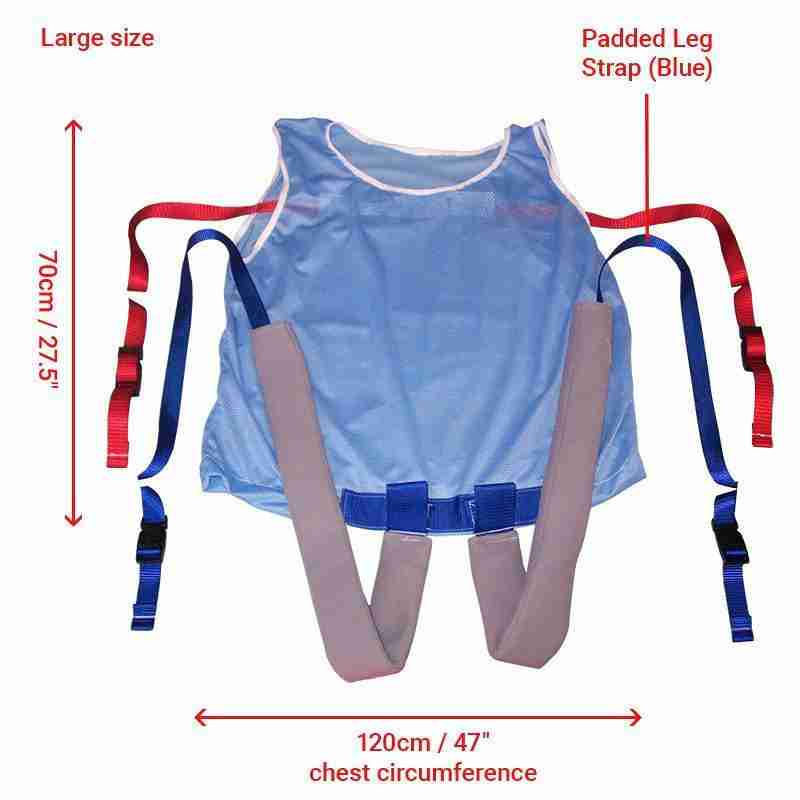 Safety Vest Vented with Leg Straps - For use in bed or chairs
